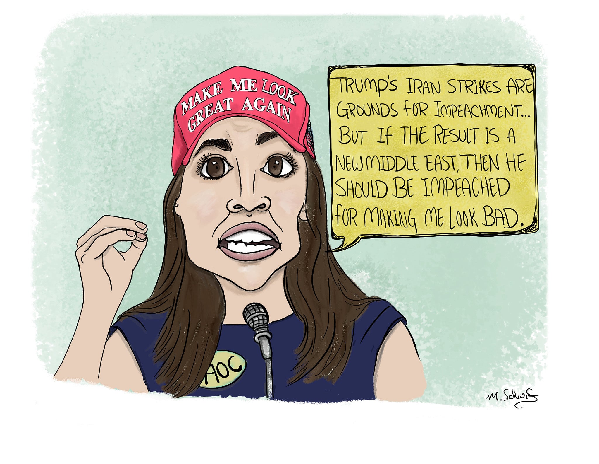The Blogs: Editorial Cartoon – A Moment for AOC | Mira Scharf | The ...
