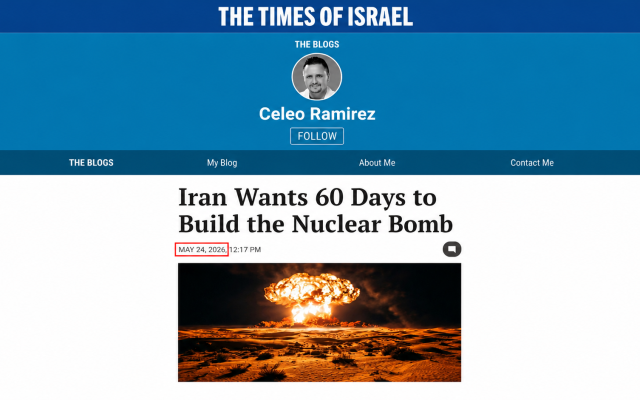 The Blogs: Iran Wants 60 Days to Build the Nuclear Bomb (Part 2 ...