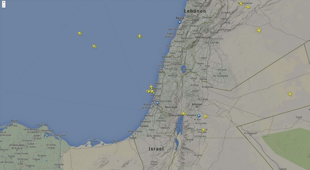 Tracker shows dearth of air traffic over Israel | The Times of Israel
