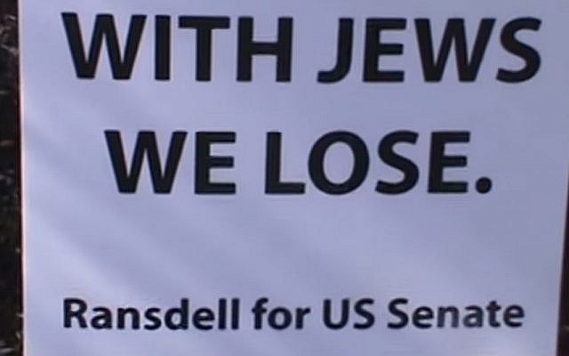 ‘With Jews we lose,’ reads one Senate candidate’s slogan in Kentucky ...