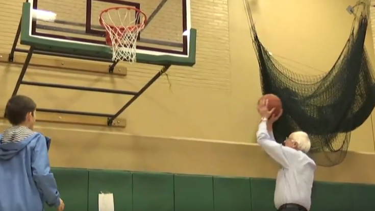 Sanders shoots hoops after New Hampshire victory | The Times of Israel
