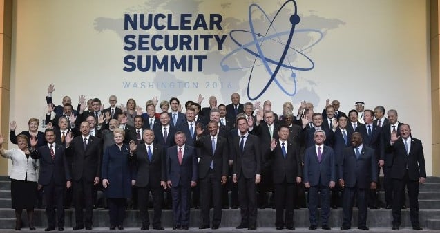 Obama flashes peace sign at Washington nuclear summit | The Times of Israel