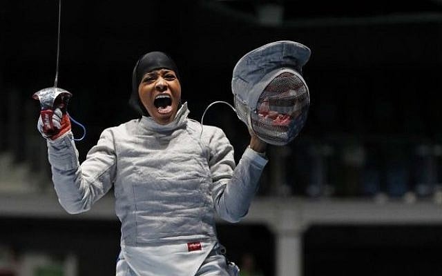Olympics: Bronze for hijab-wearing US fencer Muhammad | The Times of Israel