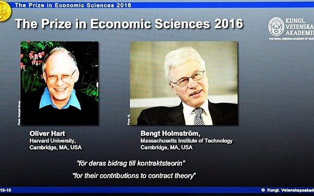 American-Jewish, Finnish economists win Nobel for contract theory | The ...