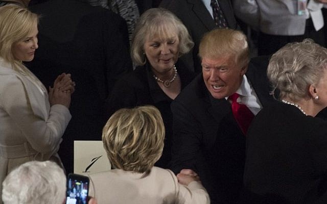Trump leads standing ovation for Hillary Clinton | The Times of Israel