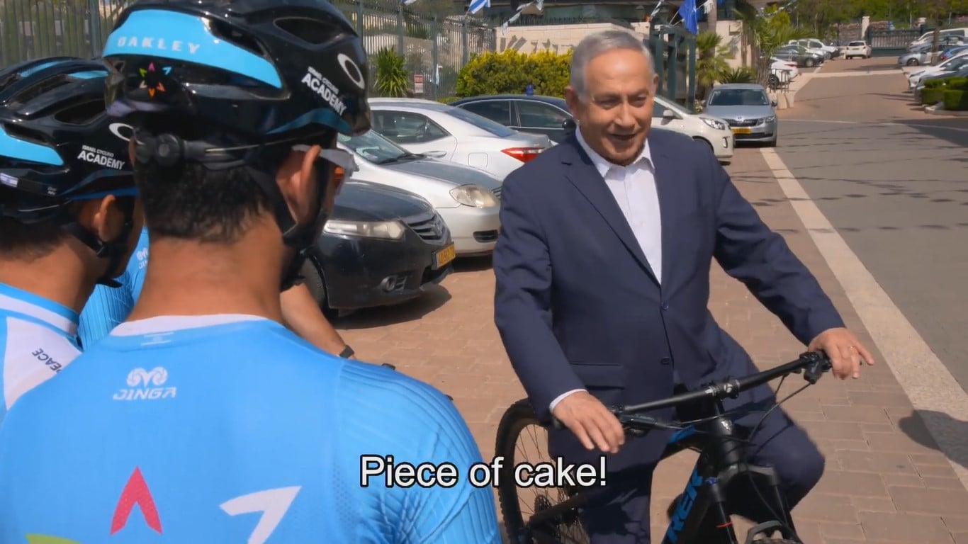 With a little help, Netanyahu shows off his bike skills in new video ...
