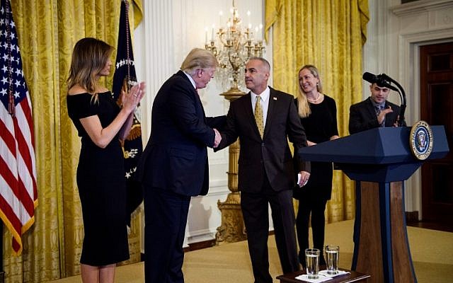 One year on, Trump cheered for embassy move at White House Hanukkah ...