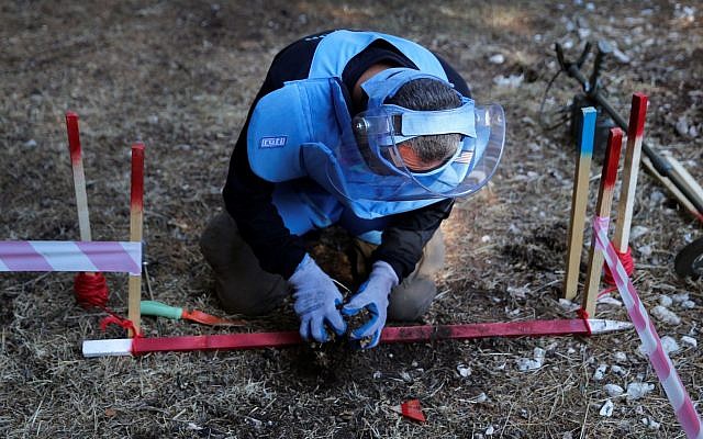 Lebanese clear wartime mines from famed cedar forests | The Times of Israel