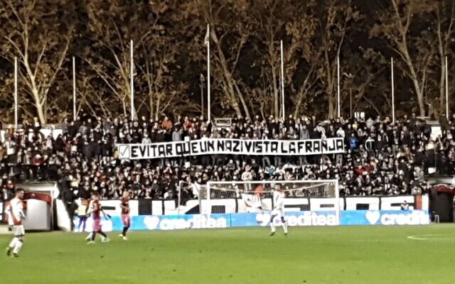 Spain soccer game halted for insults, Nazi banner | The Times of Israel