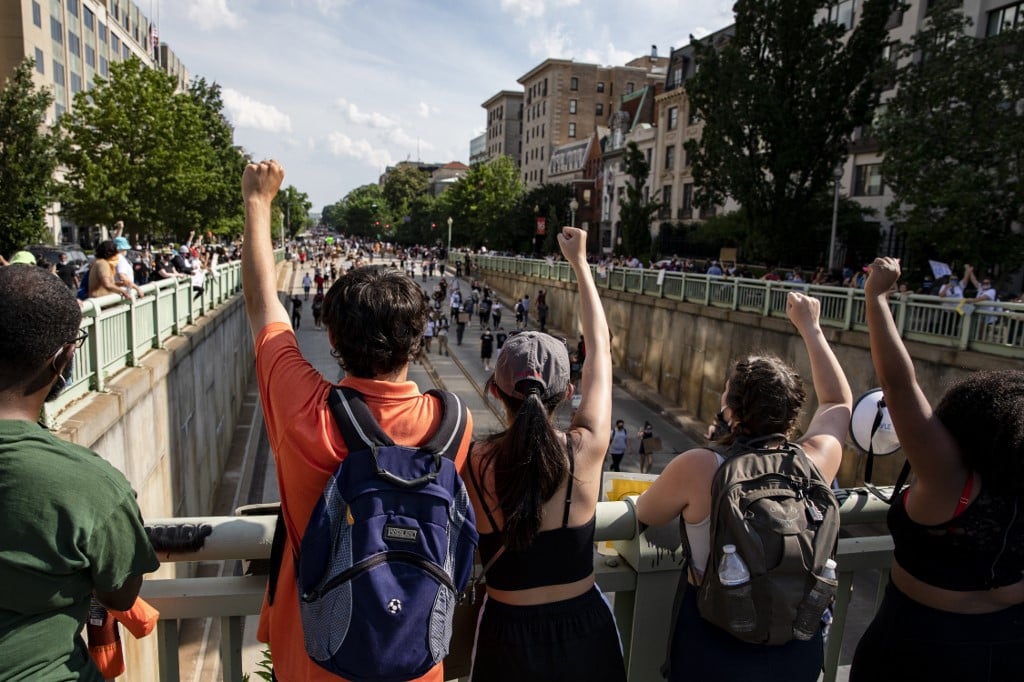 'Time for a change': Anti-racism protesters march across US | The Times ...