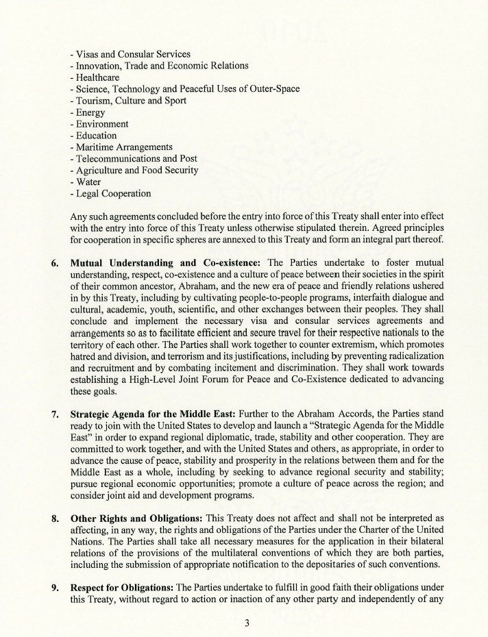 Full text of UAE-Israel 'Treaty of Peace' | The Times of Israel