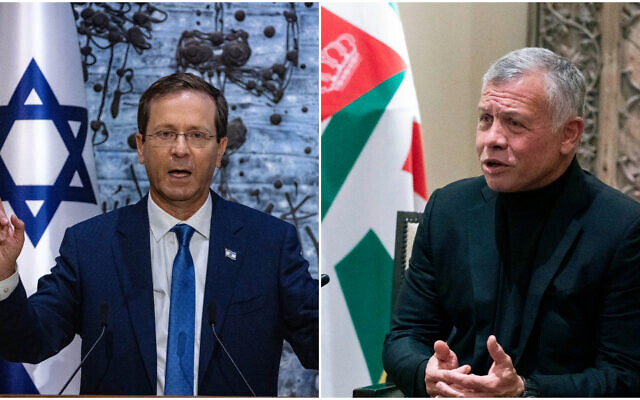 Herzog met Abdullah this week in Amman, president's office reveals ...