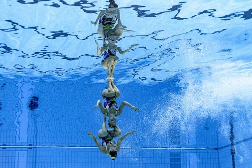 Israel's artistic swimmers snapped at the Olympics | The Times of Israel