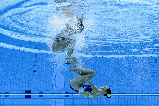 Israel's artistic swimmers snapped at the Olympics | The Times of Israel