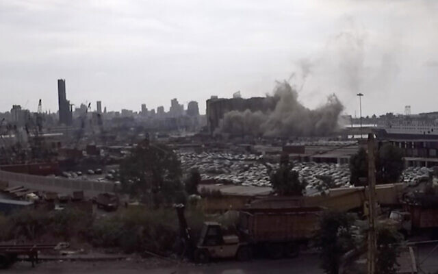 Iconic Beirut port silos damaged in 2020 blast partially crumble | The ...