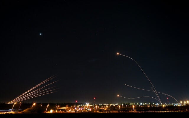 Watch as Iron Dome downs missiles over southern Israel | The Times of ...