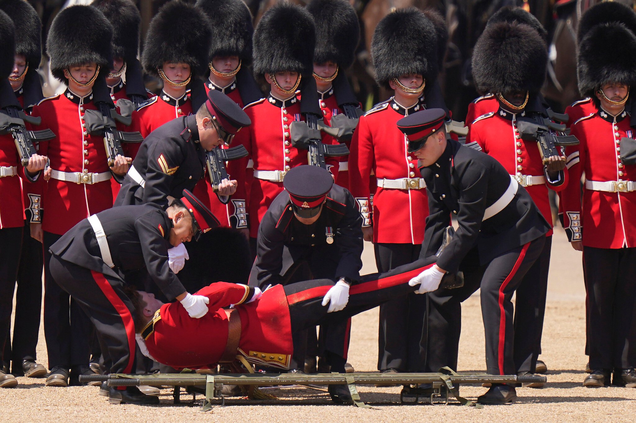 Several British royal guards faint due to heat during ceremony with Prince William | The Times ...