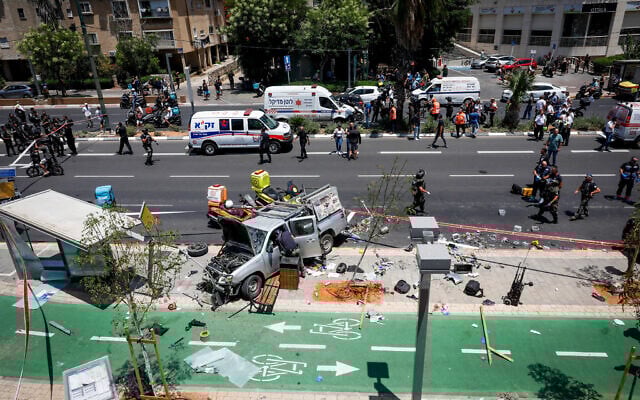 7 injured in ramming-stabbing attack in Tel Aviv; terrorist killed by ...