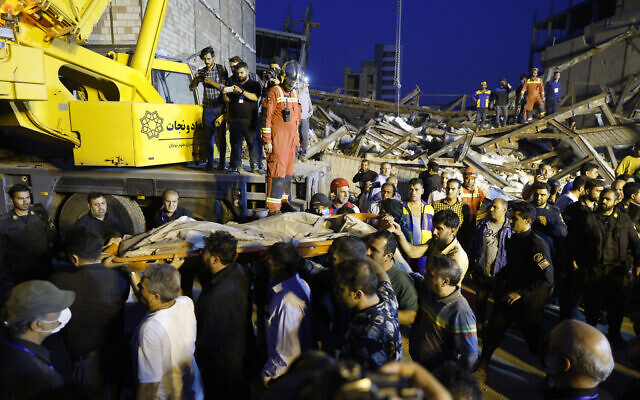 Death toll in Tehran building collapses reaches 5 | The Times of Israel