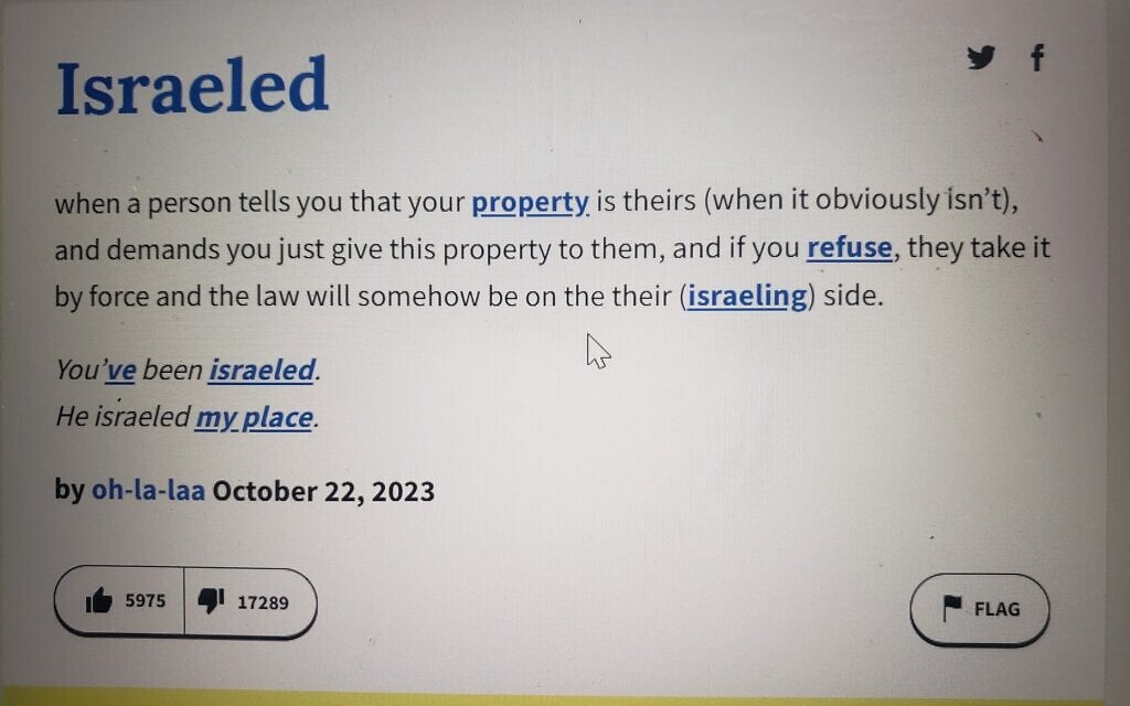 Is Urban Dictionary's new entry 'to get Israeled’ an antisemitic trope ...