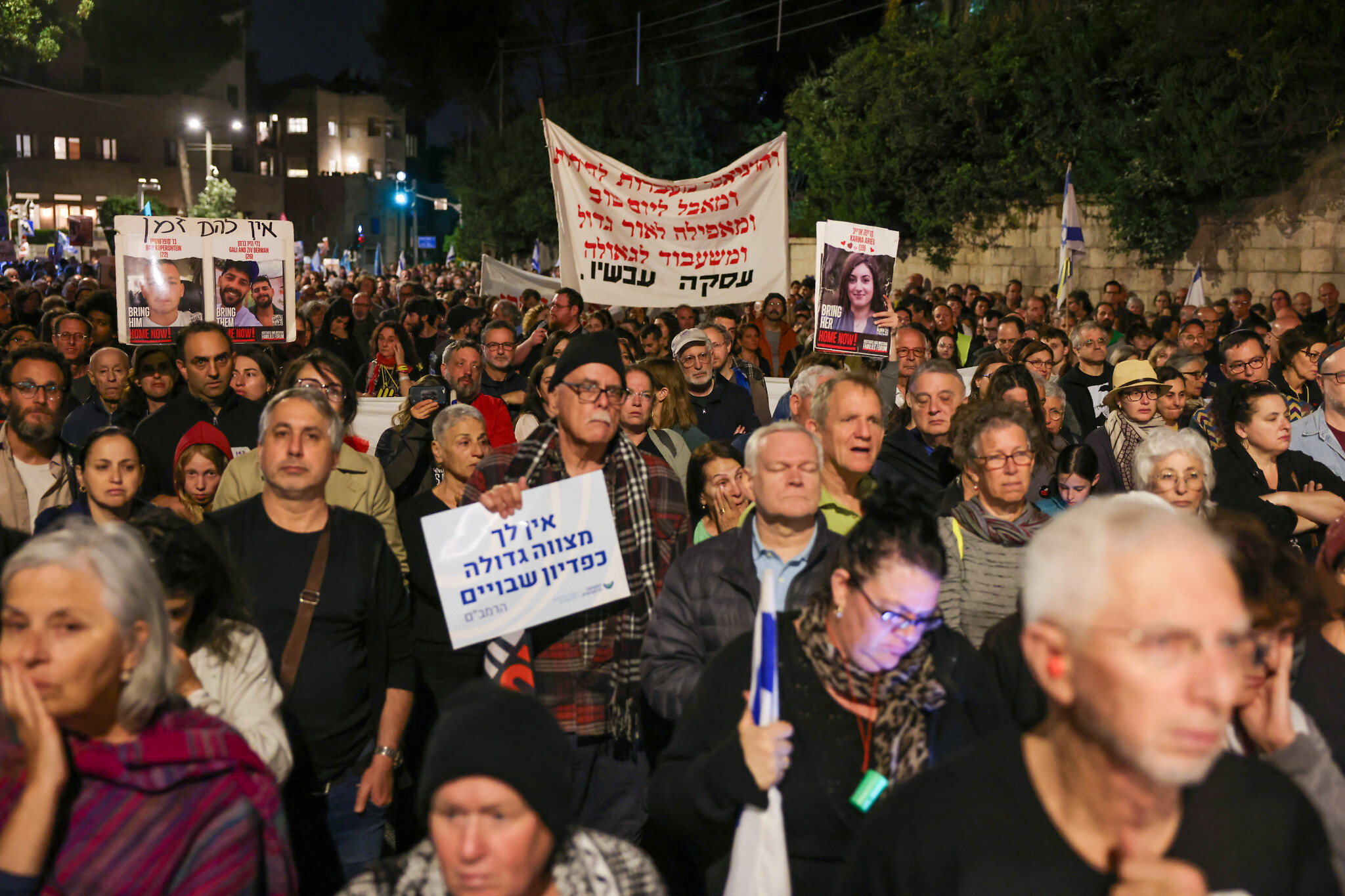 Weekly rallies juxtapose Passover themes with enduring captivity of ...