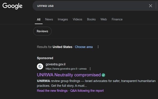 Government paying for Google ads detailing UNRWA terror allegations ...