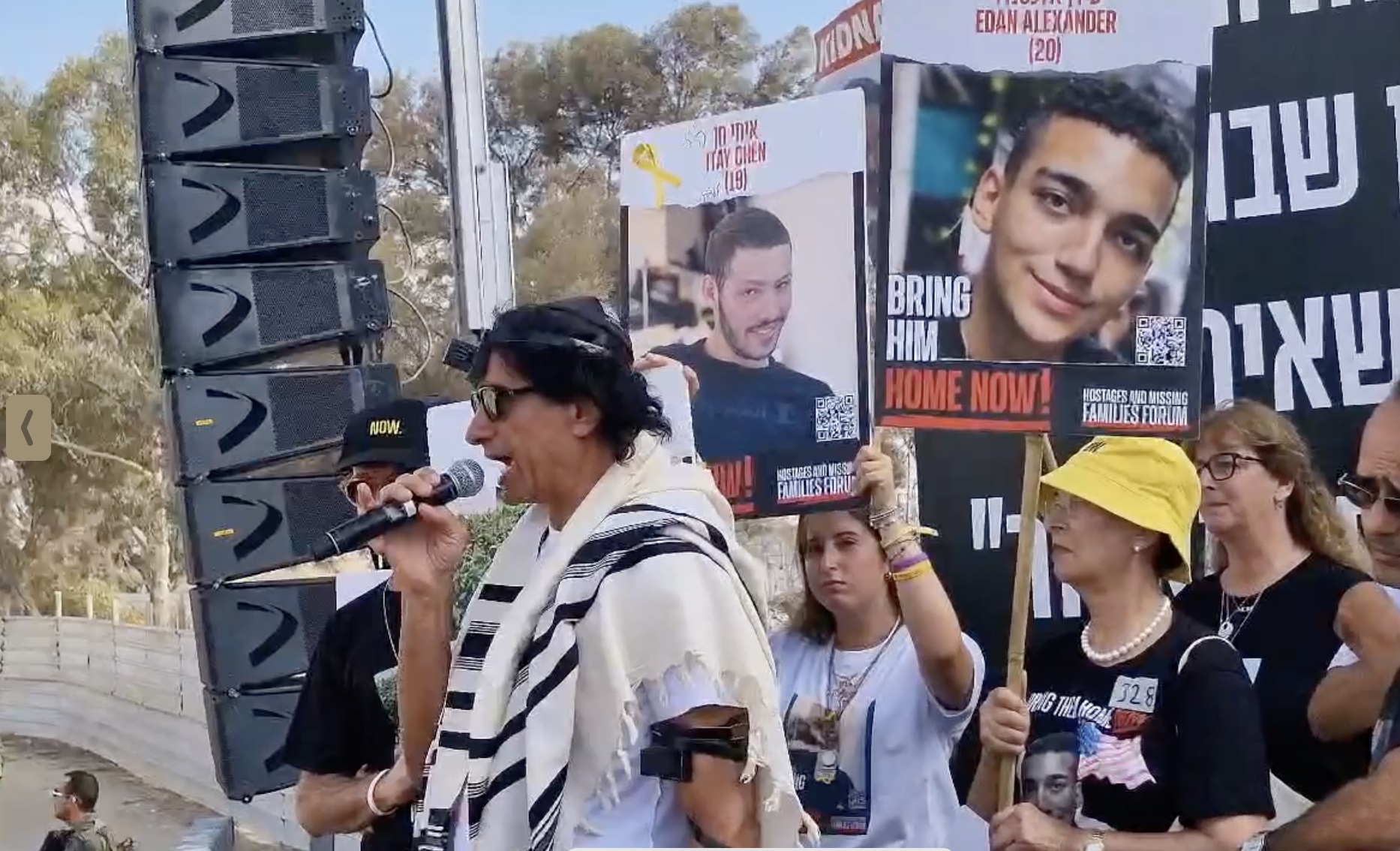 'Do you hear us?' Hostage relatives shout to loved ones via ...