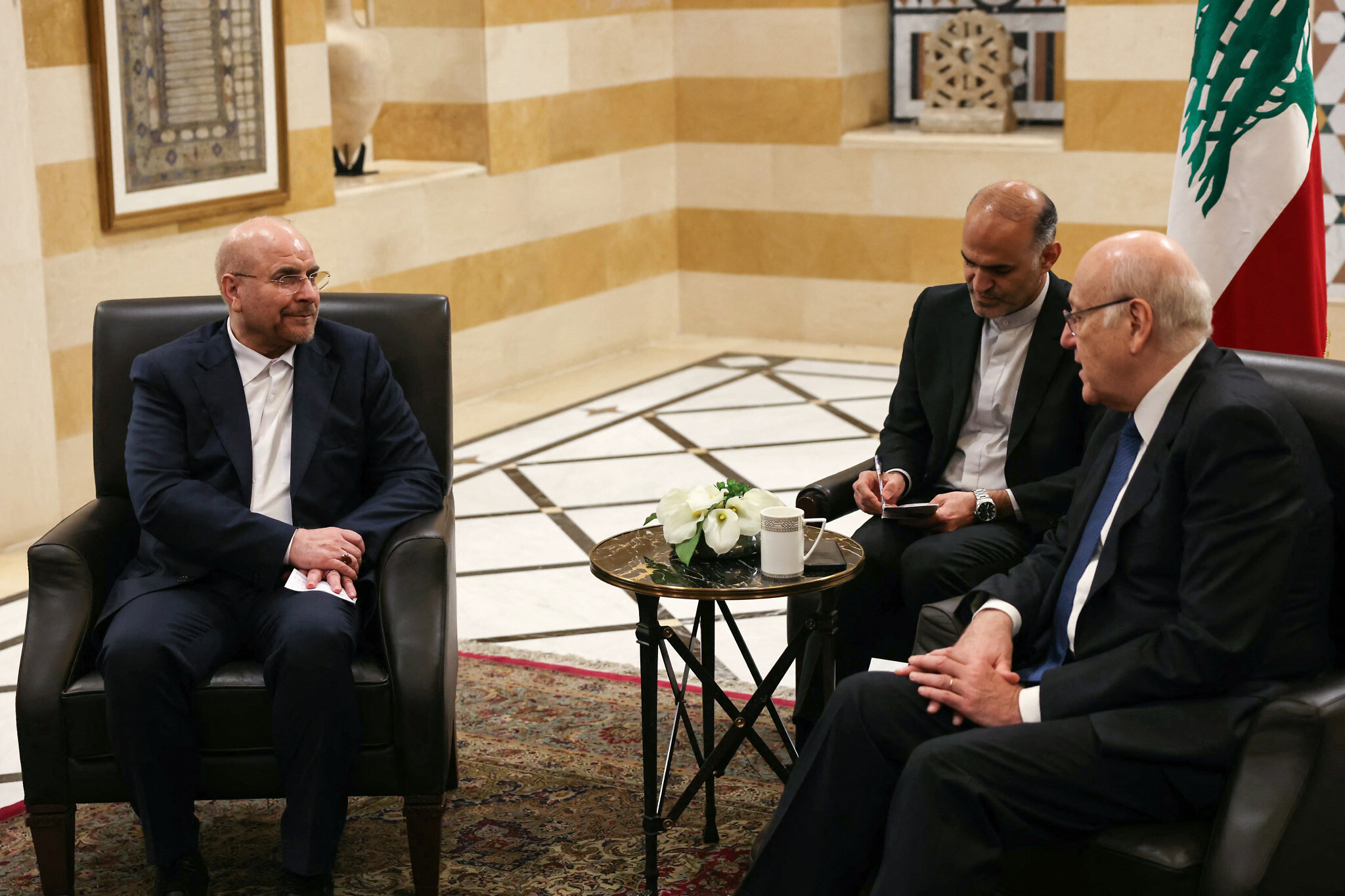 Iran's parliament speaker meets with Hezbollah officials, Lebanese PM ...