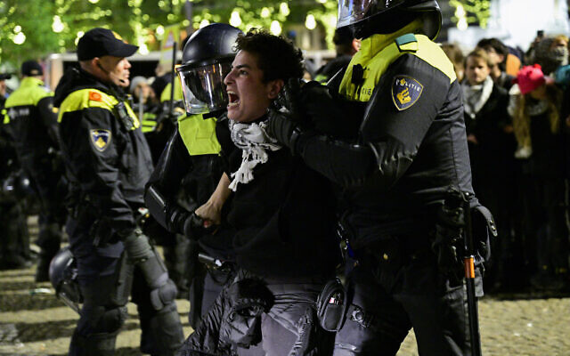 Dozens detained in Amsterdam as pro-Palestinian, anti-Israel protesters ...