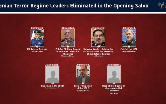 IDF confirms killing top Iranian leaders, including top defense ...