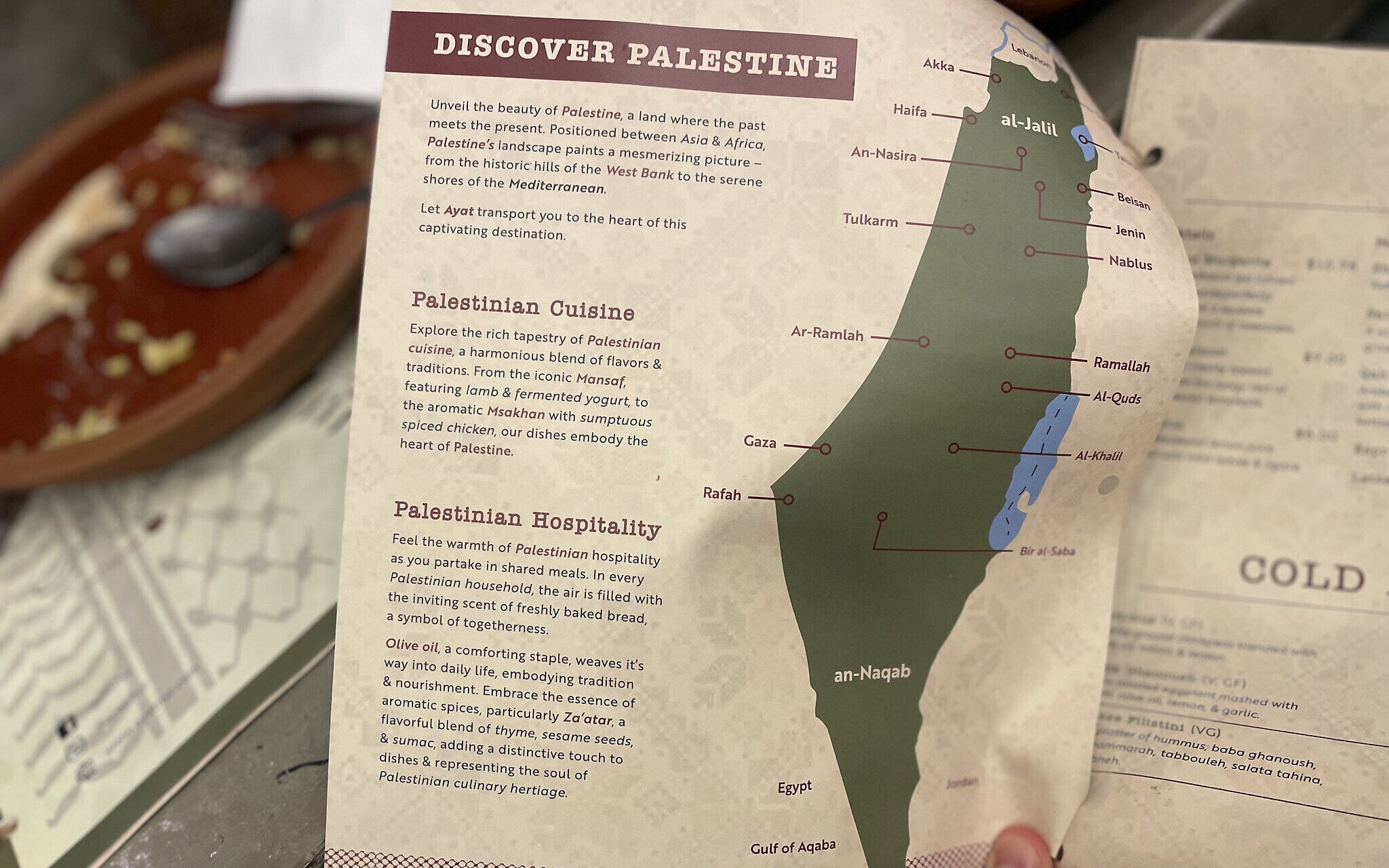NYC Hinds Hall Palestinian eatery has good hummus, wipes Israel off its ...