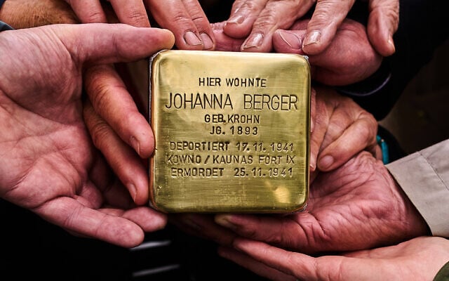 As new Holocaust memorial stone laid in Berlin, relative says plaque ...