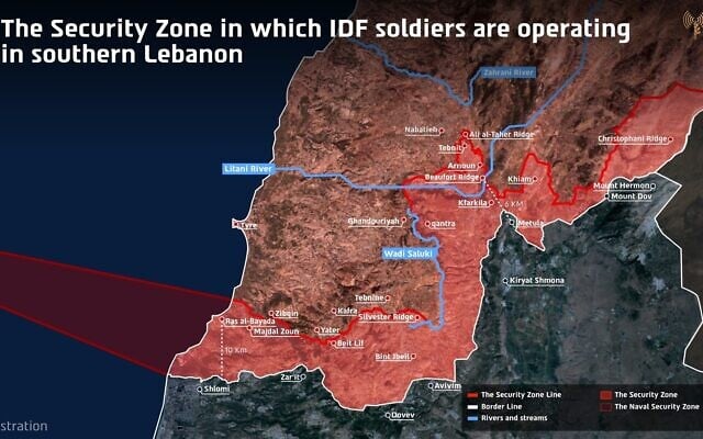IDF publishes fresh map of south Lebanon deployment, says it won't be ...
